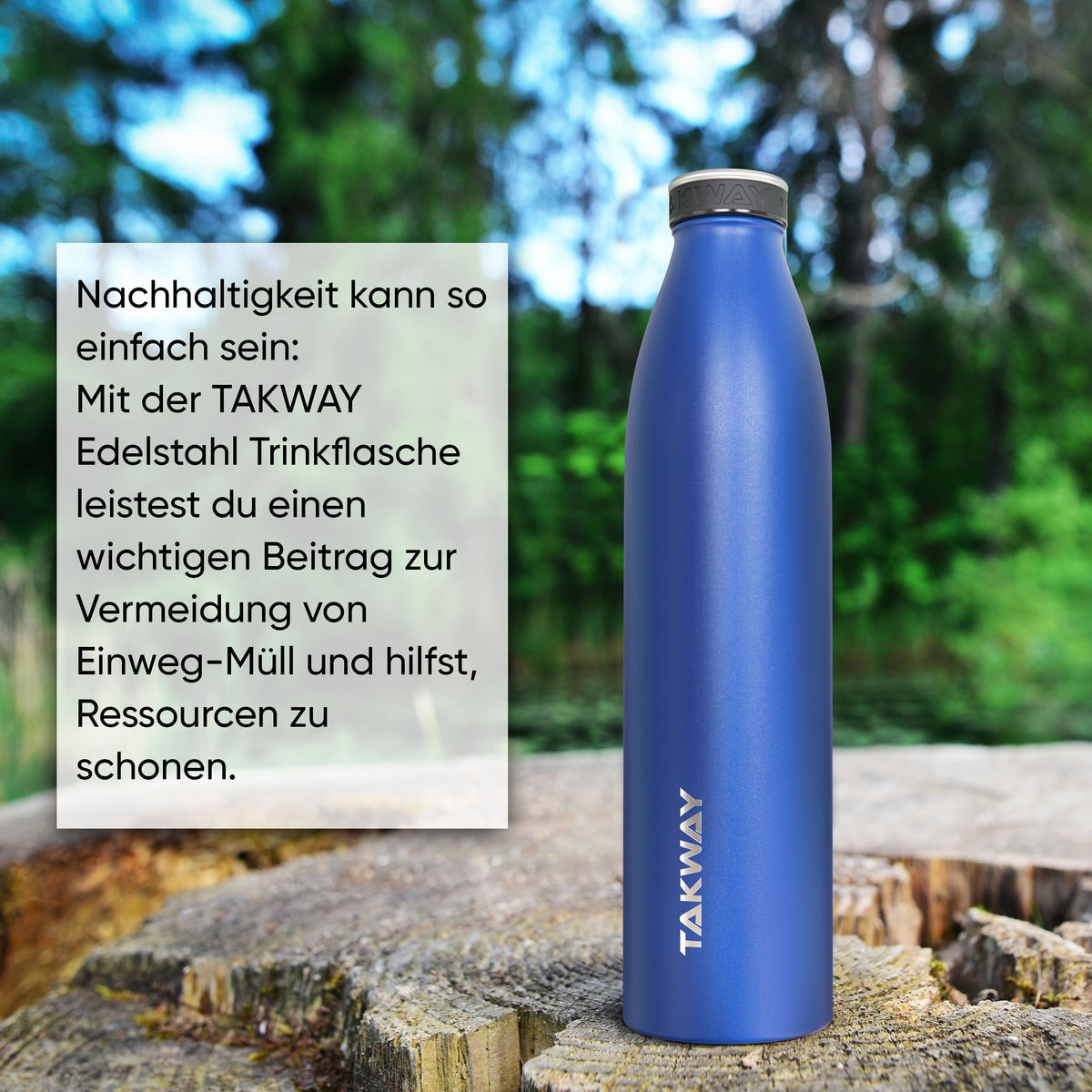 TAKWAY Edelstahl Thermosflasche 750ml / 1L (schwarz)